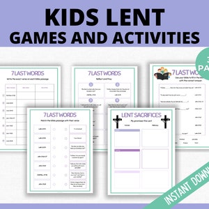 Kids Lent Games and Activities Bundle, Lenten Games Bundle, Lent ...