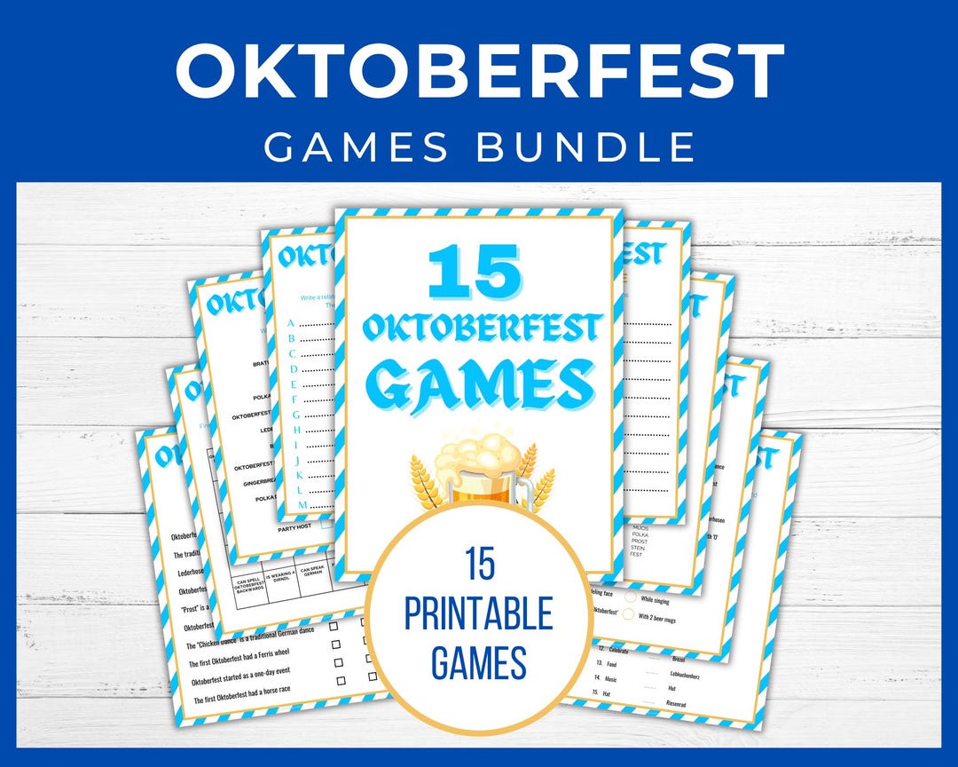 Oktoberfest 15 Party Games Bundle, Printable Adults Beer Party Games ...