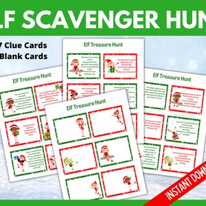 Elf Scavenger Hunt, Elf Treasure Hunt, Christmas Elf Treasure Hunt ...