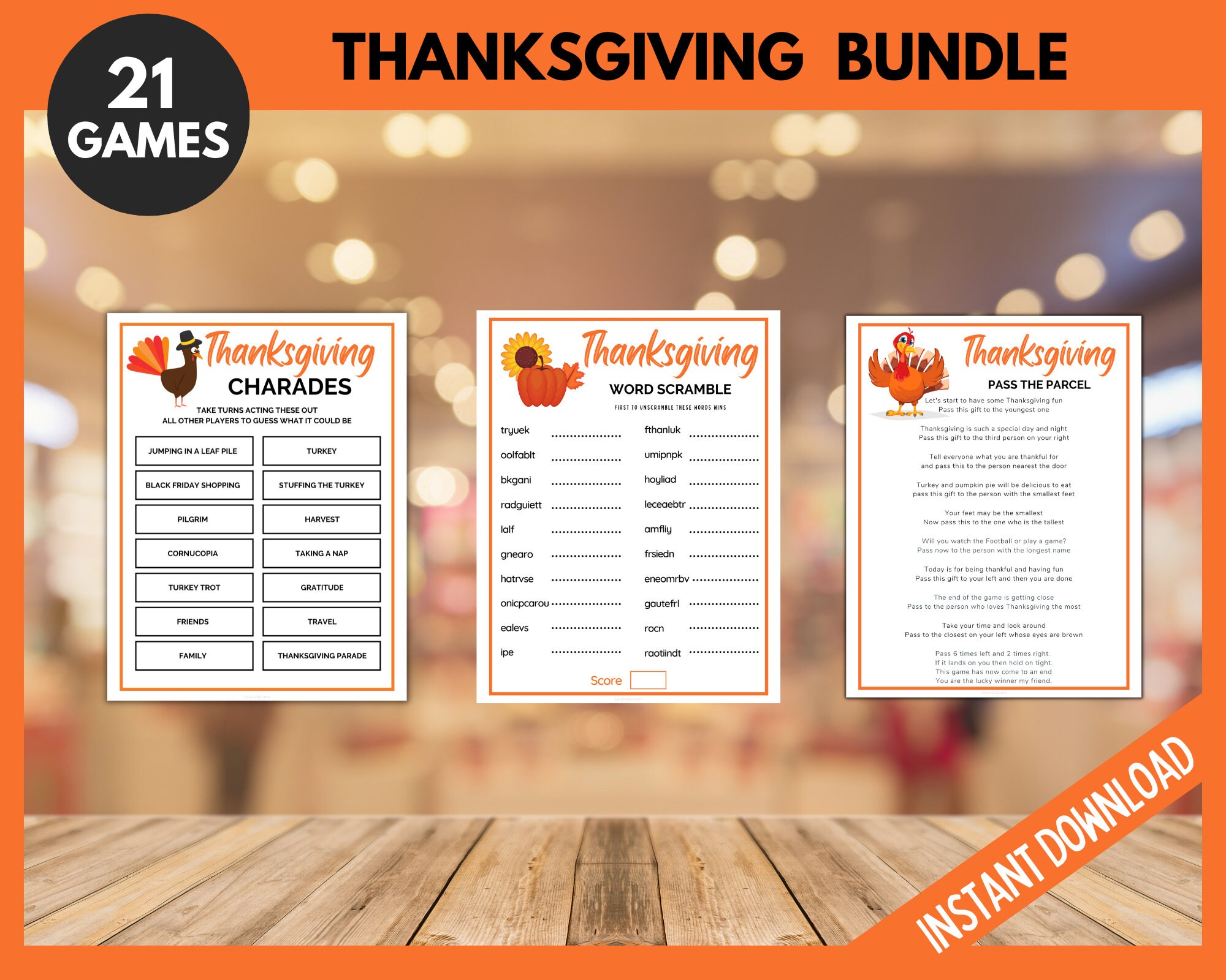 Ultimate Thanksgiving Games Bundle, Thanksgiving Printable Games ...
