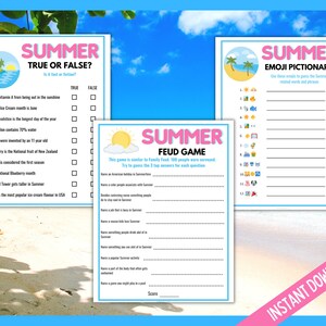 Summer Printable Games Bundle, Summertime Activity, Summer Kids Games ...