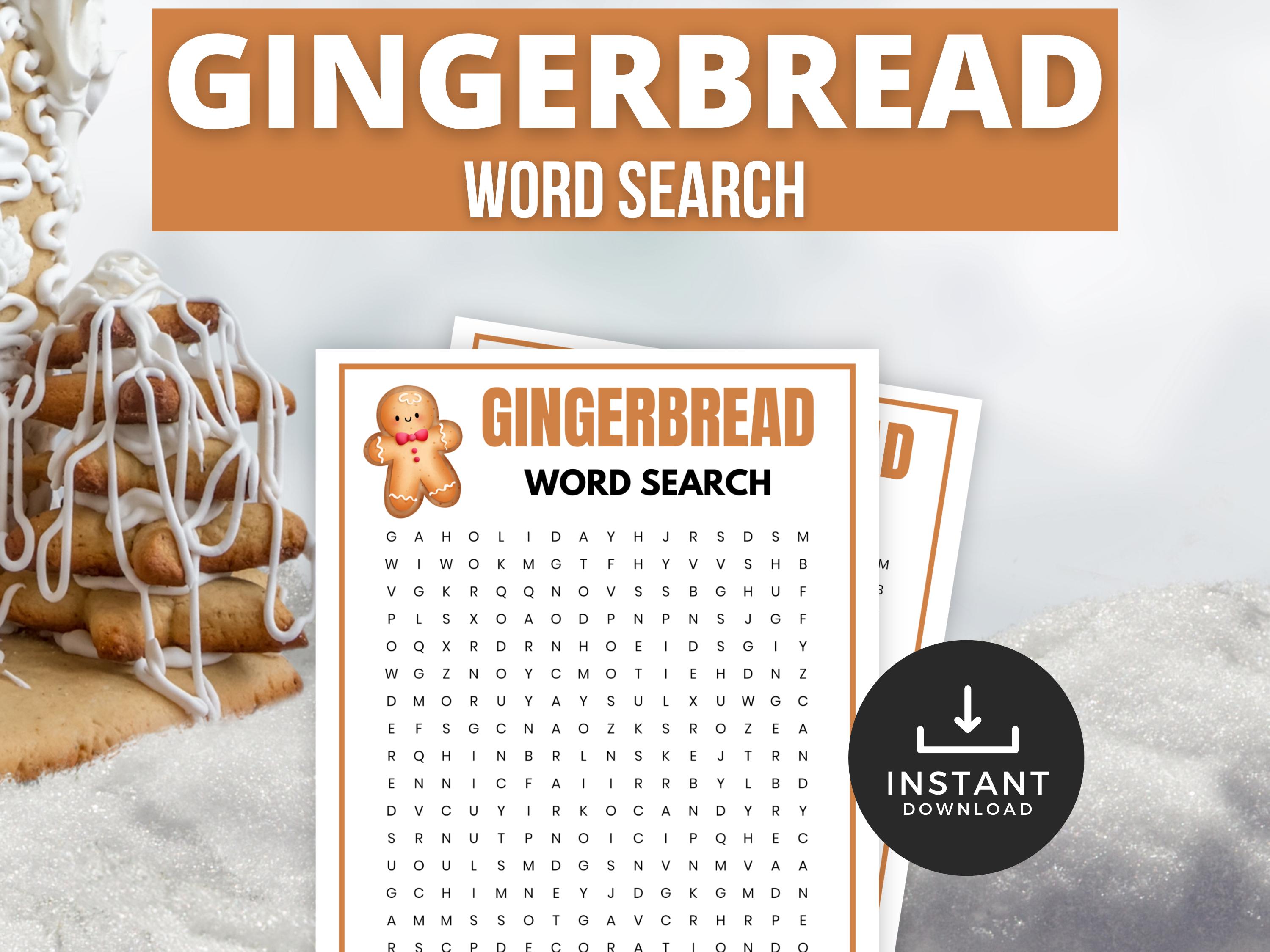 Gingerbread Man Word Search Cookies Word Search WordMint
