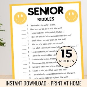 Senior Riddles, Game for Seniors, Elderly Printable Game, Rest Home ...