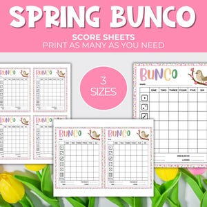 Spring Bunco Printable Party Pack and Scorecards, Bunco Game Rules ...