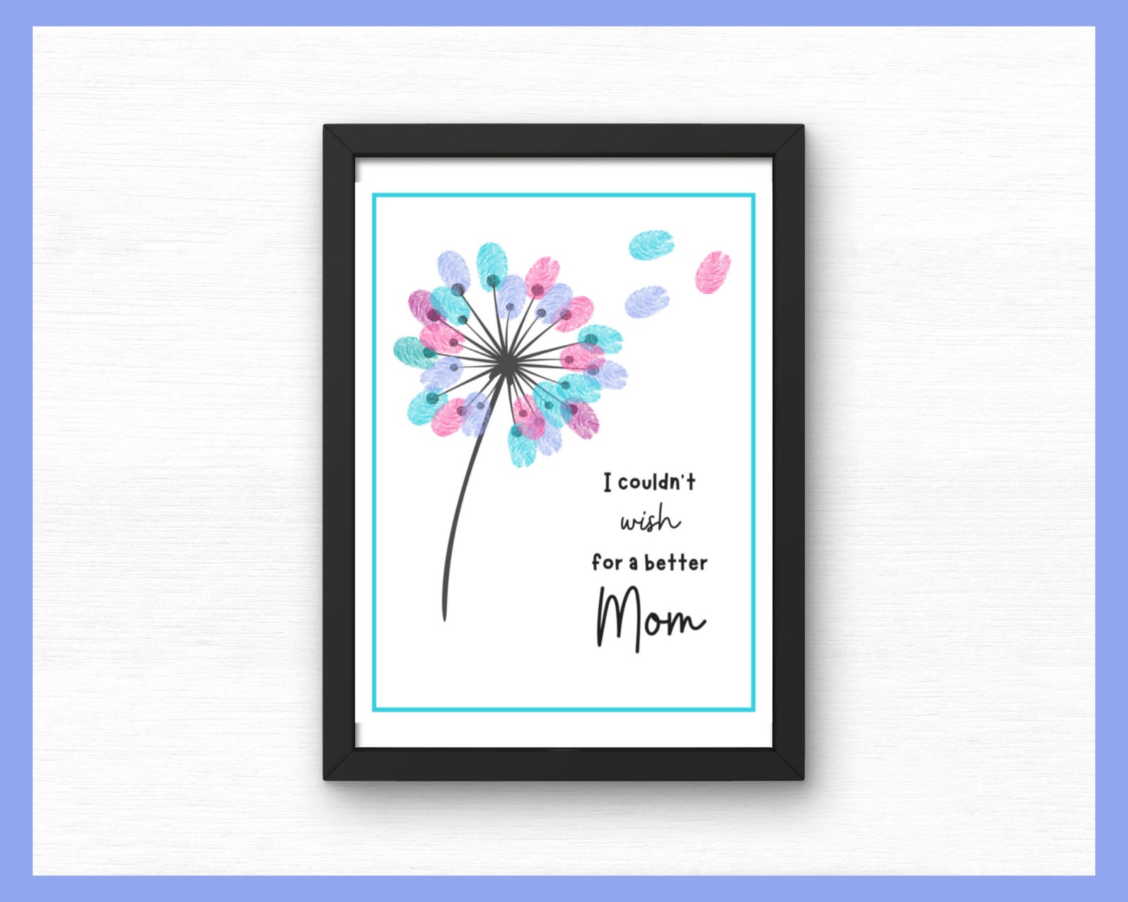 Mothers Day Fingerprint Art, Fingerprint Flower Craft, Gift for Mom ...