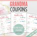 Grandma Coupons, Printable Gifts for Grandma, Mother's Day Coupons ...