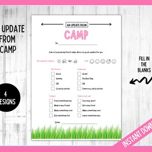 Printable Letter From Camp, Summer Camp Stationery, Kids Summer Camp ...