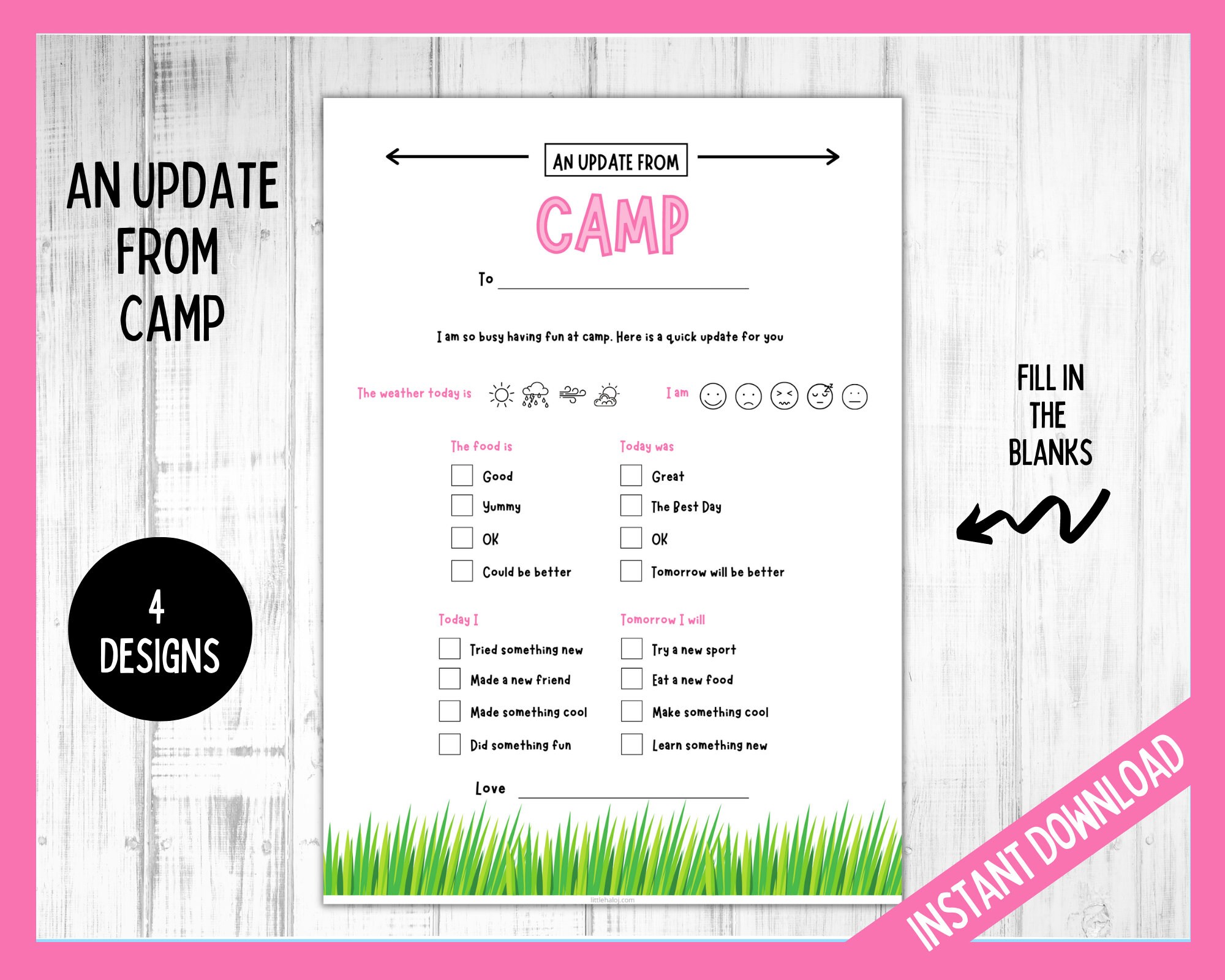 Printable Letter From Camp, Summer Camp Stationery, Kids Summer Camp ...
