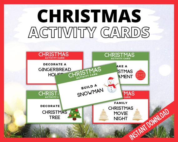 Christmas Advent Calendar Activity Cards, Printable Christmas activity ...