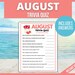 August Trivia Game, Summer Trivia Quiz, Summer Games, Summer Printable ...