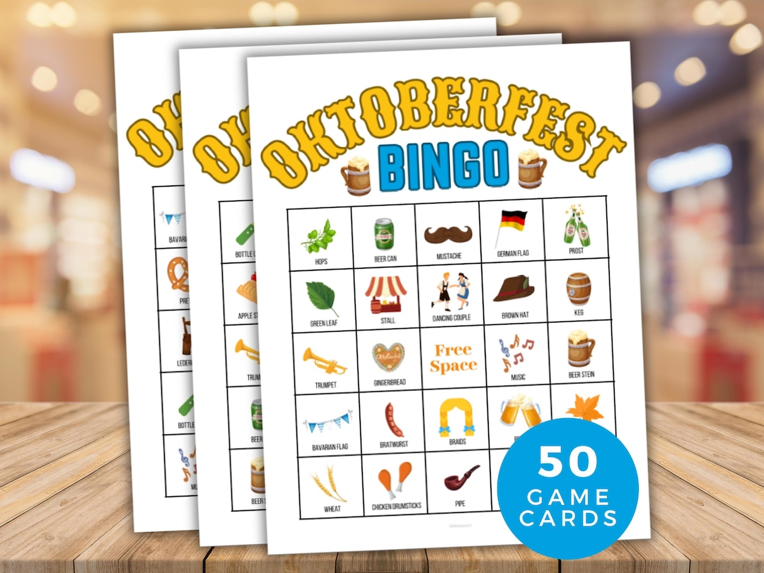 Oktoberfest Bingo, 50 Printable Oktoberfest Bingo Cards, Beer Festival ...
