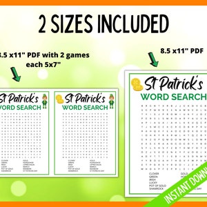 St Patrick's Day Word Search, Fun St Paddys Printable Games, St ...