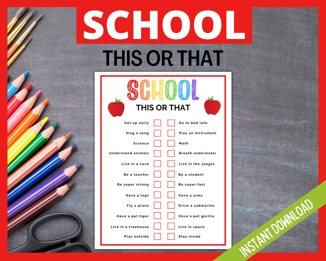 School Would You Rather, Classroom Activity, This or That, Icebreaker ...