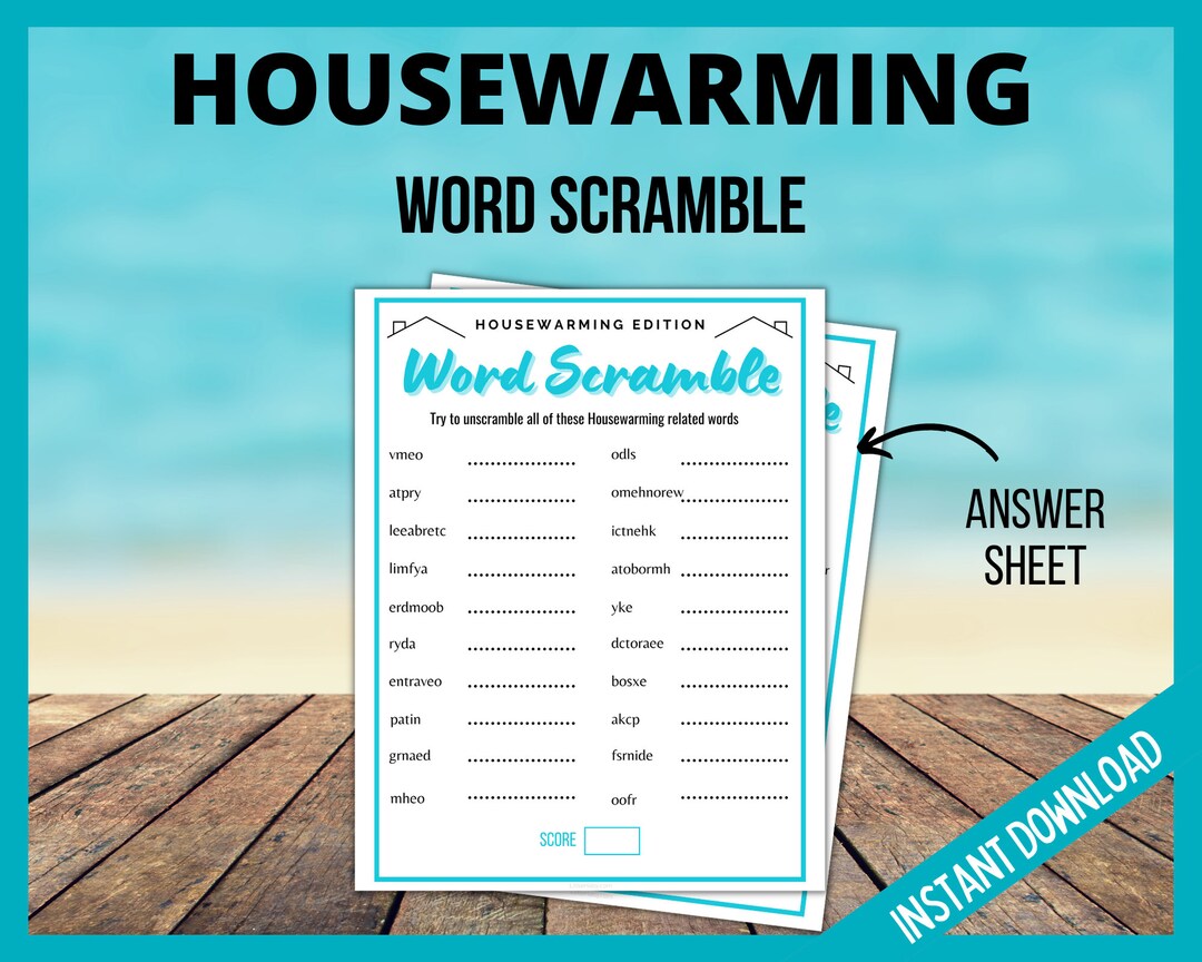 Housewarming Printable Game, Housewarming Word Scramble, New House ...