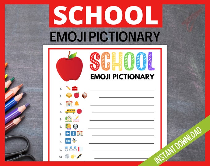 Emoji Pictionary: School Edition - Fun Classroom Game (digital Download ...