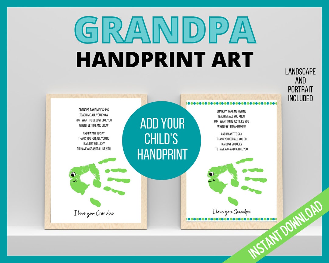 Grandpa Handprint Poem, Kids Handprint Art, Grandkids Handprint Art ...