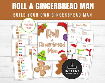 Roll a Gingerbread Man Dice Game Printable for Kids - Fun Christmas ...