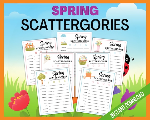 Spring Scattergories Word Game Springtime Holiday Activity - Etsy