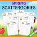 Spring Scattergories Word Game, Springtime Holiday Activity, Fun Spring ...