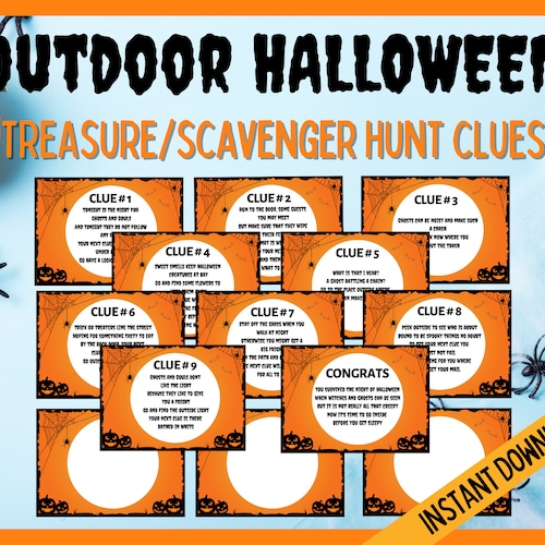 Outdoor Halloween Scavenger Hunt / Kids Halloween Treasure - Etsy