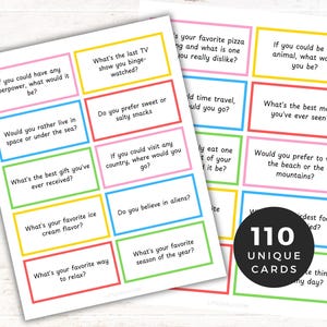 Conversation Starter Question Cards, Would You Rather, Road Trip Game ...