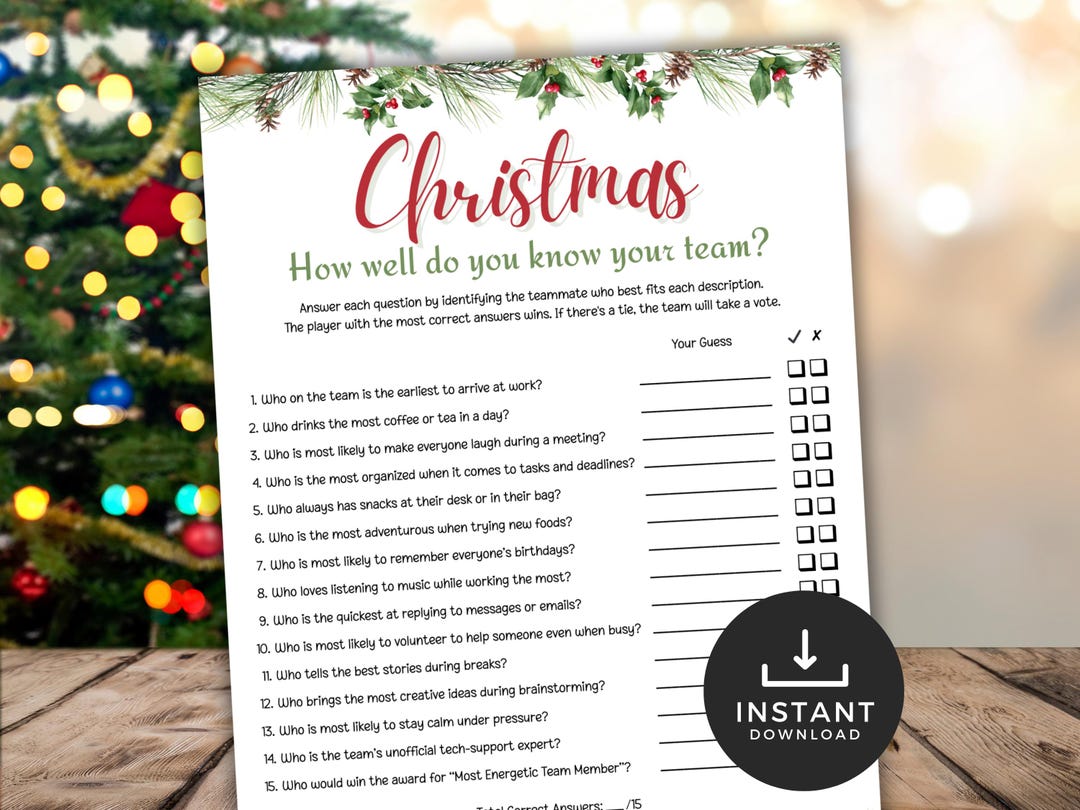 Christmas How Well Do You Know Your Team, Christmas Office Party Games ...