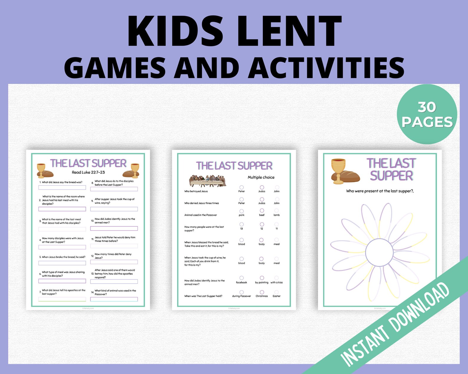 Kids Lent Games and Activities Bundle, Lenten Games Bundle, Lent ...