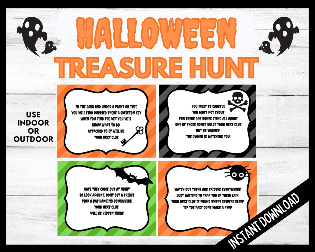 Halloween Scavenger Hunt Clues With Props, Halloween Scavenger Hunt for ...