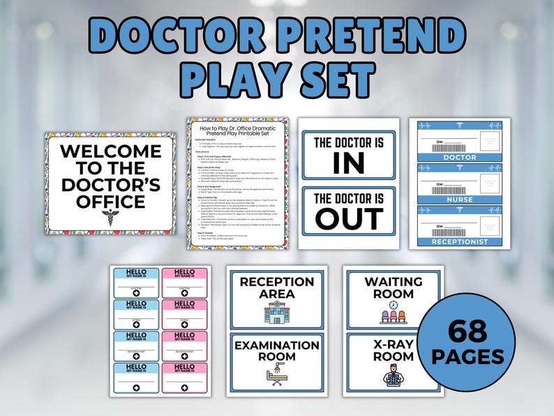 Doctor Pretend Play Set, Printable Hospital Dramatic Role Play, Play ...