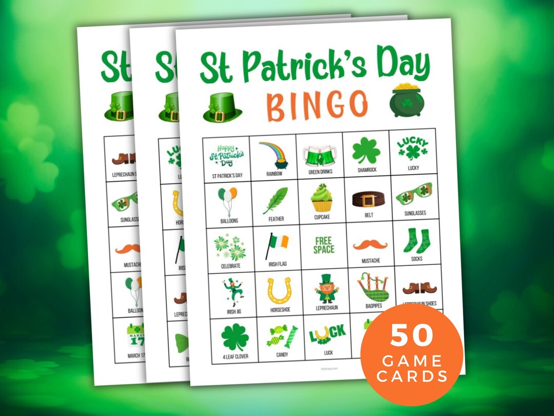 St Patrick's Day Bingo, Saint Patricks Day Games, St Paddy Day Bing, St ...
