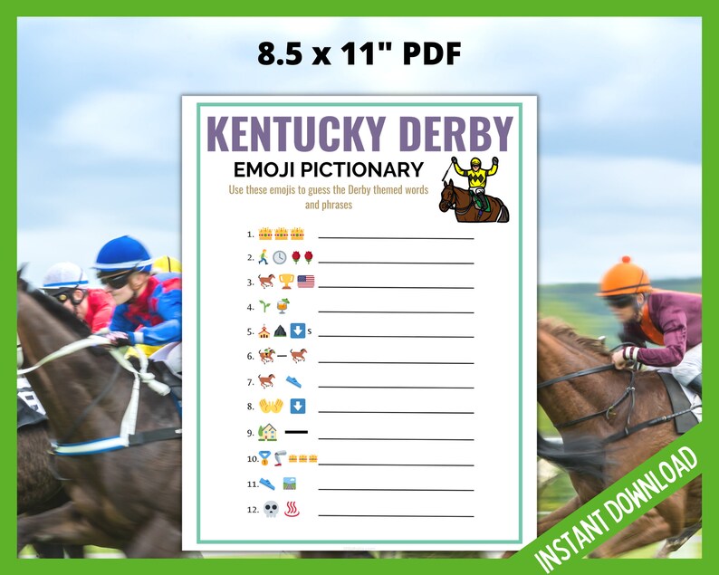 Kentucky Derby Emoji Pictionary Emoji Pictionary Printable | Etsy