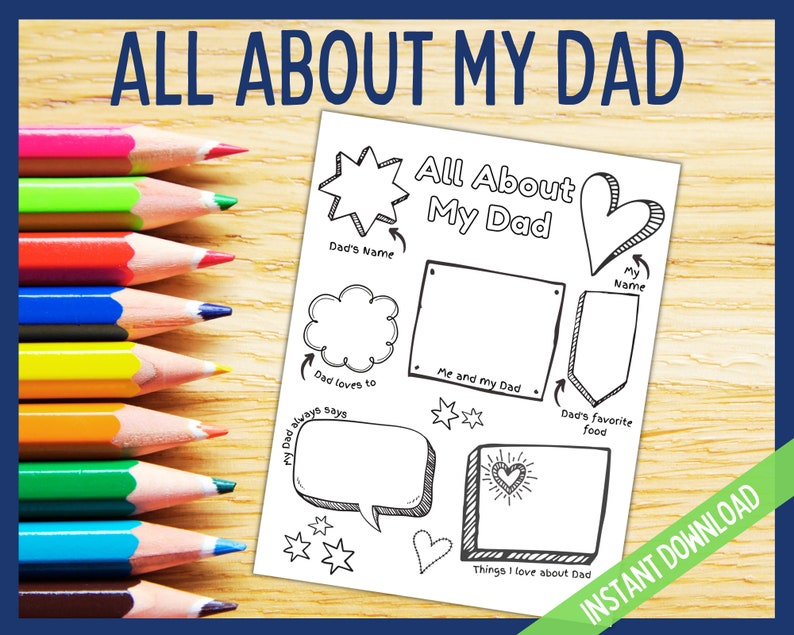 All About My Dad Father's Day Gift Idea Printable - Etsy