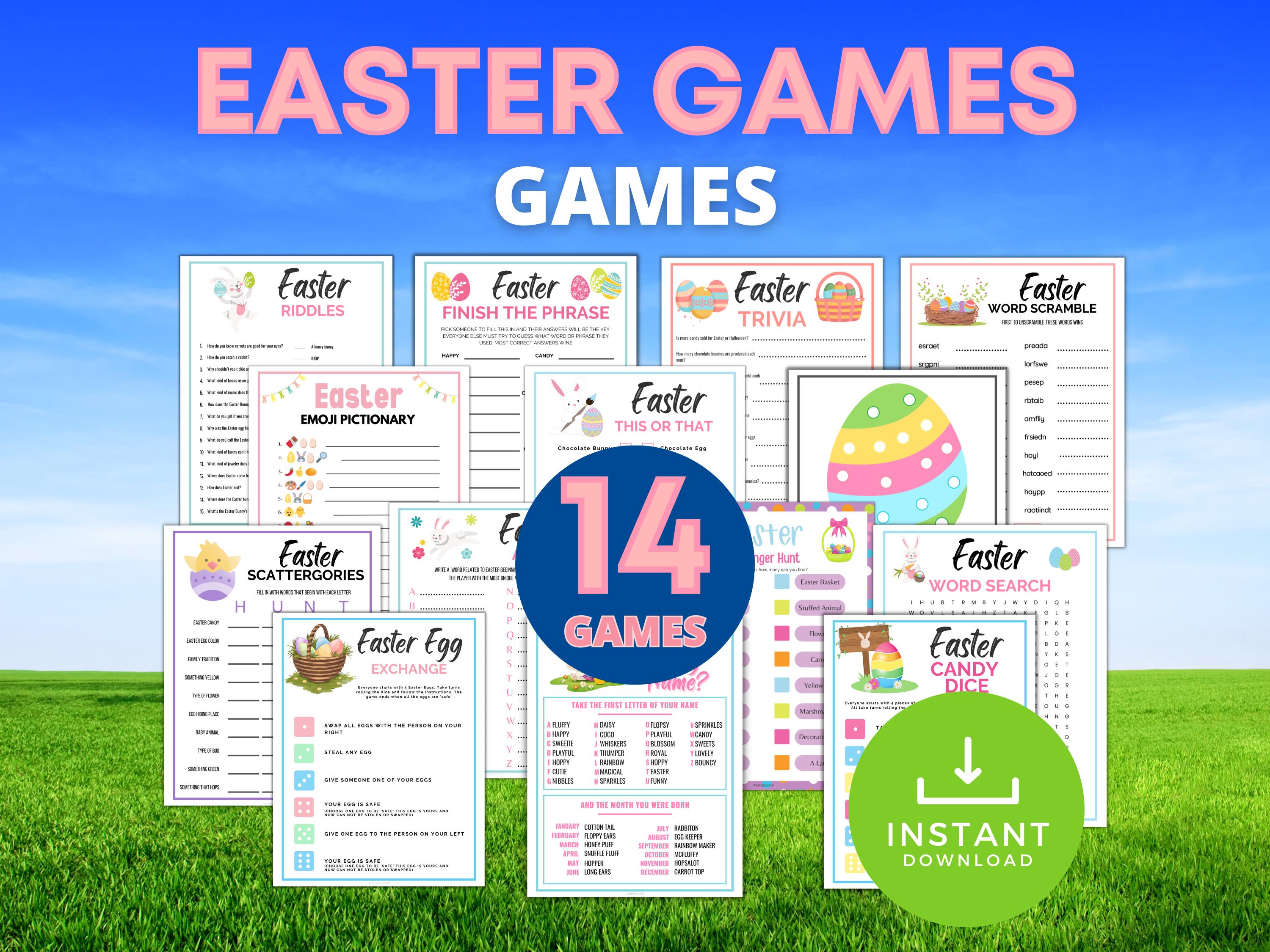 Ultimate Easter Games Bundle for Kids & Adults, Printable Easter Party ...