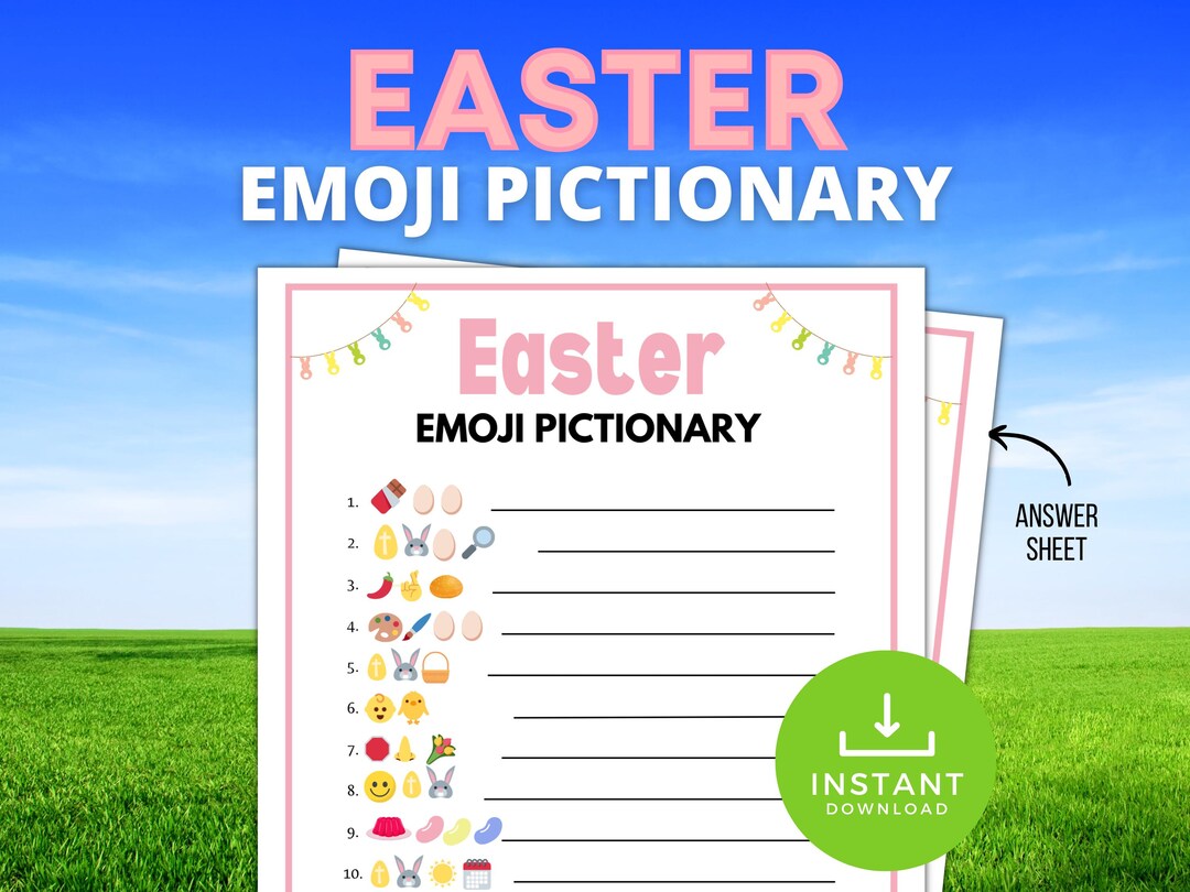 Easter Emoji Pictionary, Easter Printable Game, Easter Classroom, Kids ...