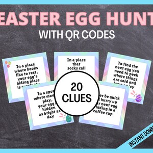 QR Code Easter Treasure Hunt for Teens, Easter Egg Scavenger Hunt With ...