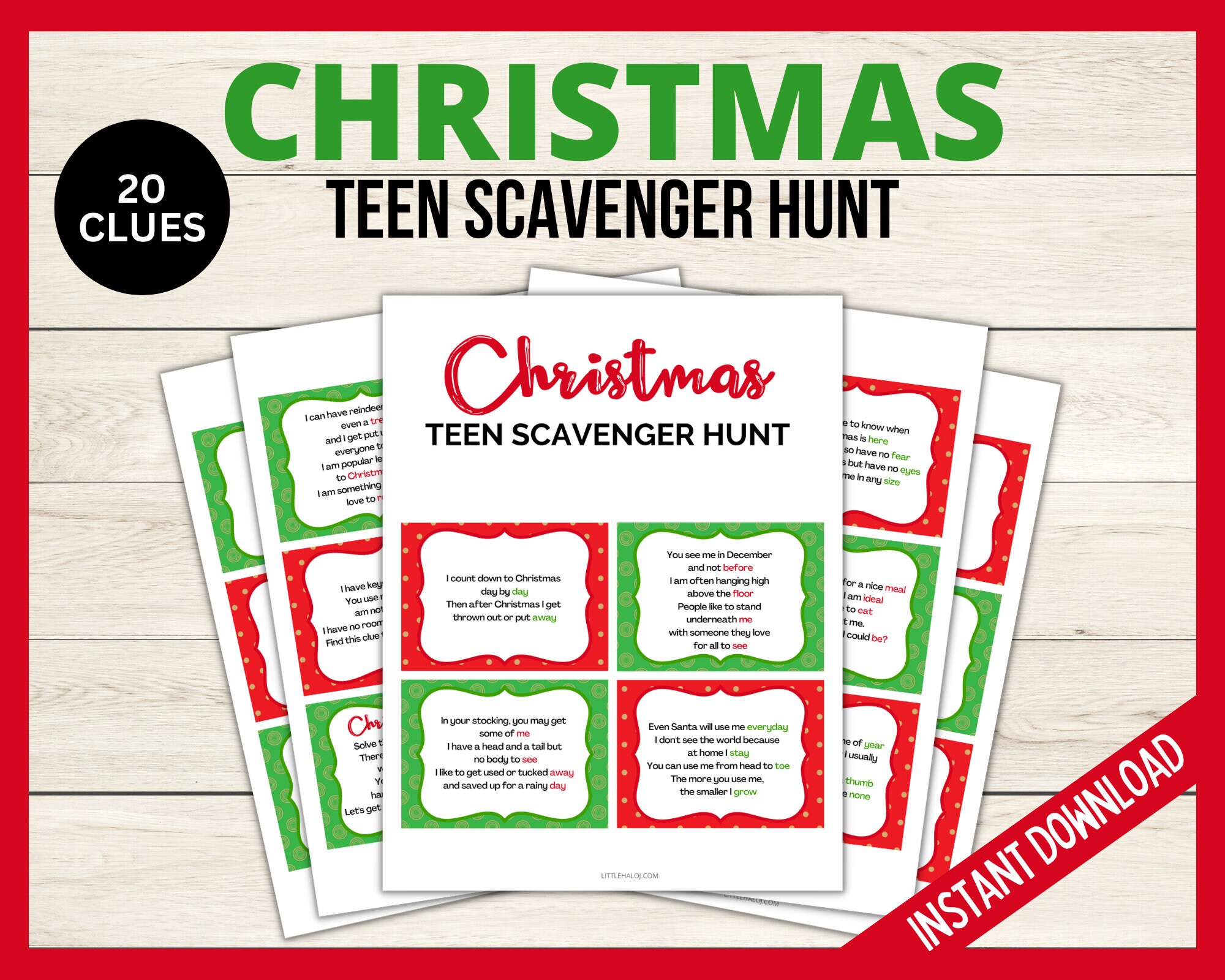 Teen Christmas Scavenger Hunt Riddles, Christmas Treasure Hunt Clues ...