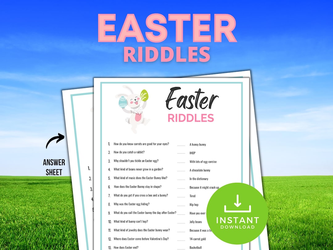 Kids Easter Riddles, Printable Easter Games for Kids, Holiday ...