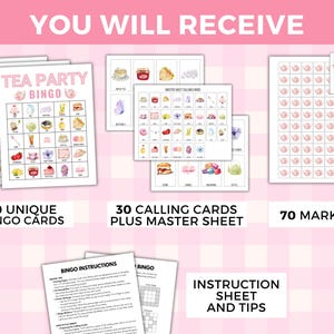 Tea Party Bingo, Tea Party Activity, 50 Printable Tea Party Bingo Game ...