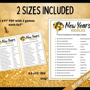 New Year's Eve Riddles, NYE Party Games, New Years Eve Printable Game ...