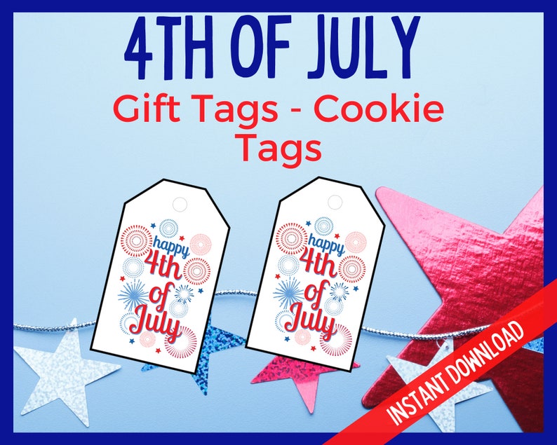 4th of July Printable Gift Tag Fourth of July Gift Tags - Etsy