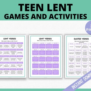 Lent Games and Activities for Teens, Lent Bundle for Older Kids ...