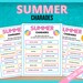 Summer Charades, Printable Summer Charades List, Summer Break Things to ...