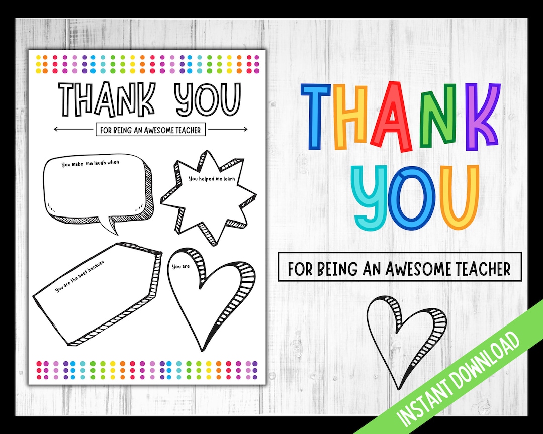 Teacher Appreciation Week Printable, Teacher Thank You, Teacher ...