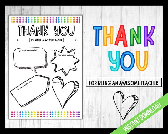 Teacher Appreciation Week Printable Teacher Thank You - Etsy