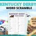 Kentucky Derby Printable Game, Kentucky Derby Word Scramble, Derby ...