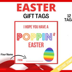 Easter Poppin Gift Tags, Kids Easter Card, Easter Poppin Cards, Poppin ...