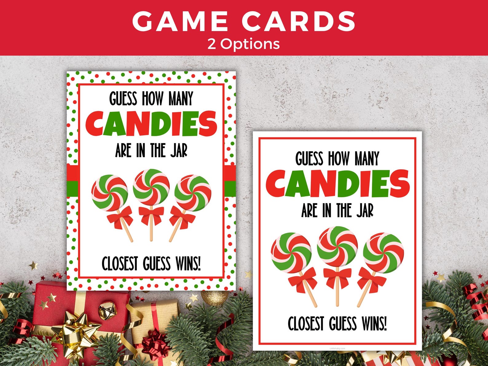 Christmas Candy Guessing Game, Christmas Party Games, Printable Festive ...