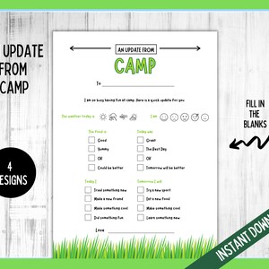 Printable Letter From Camp, Summer Camp Stationery, Kids Summer Camp ...
