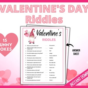 Valentine Riddles for Kids, Printable Valentine's Day Jokes, Valentines ...
