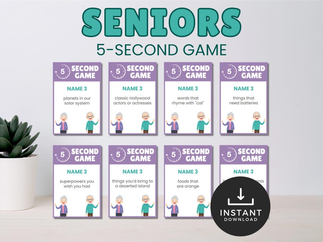 5 Second Game, Dementia Activities for Seniors, Dementia Activities ...